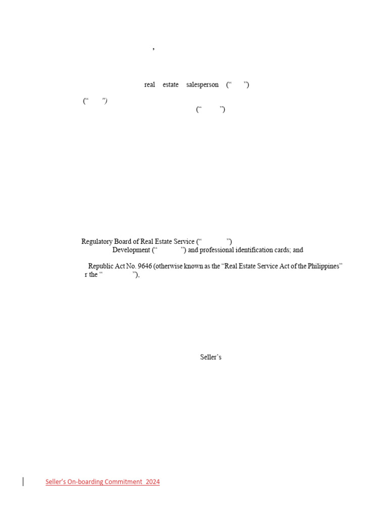 Sellers Onboarding Commitment 2024 Updated | PDF | Privacy ...