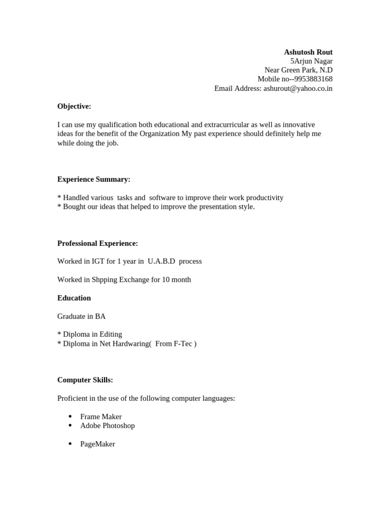 Resum Doc of Ashutosh 24 (5) - 7 | PDF