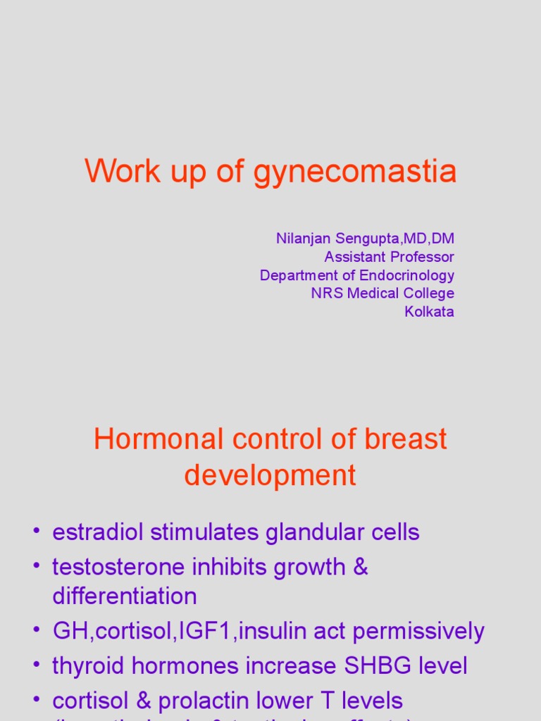 Work Up of Gynecomastia (Slides) | Endocrinology | Clinical Medicine