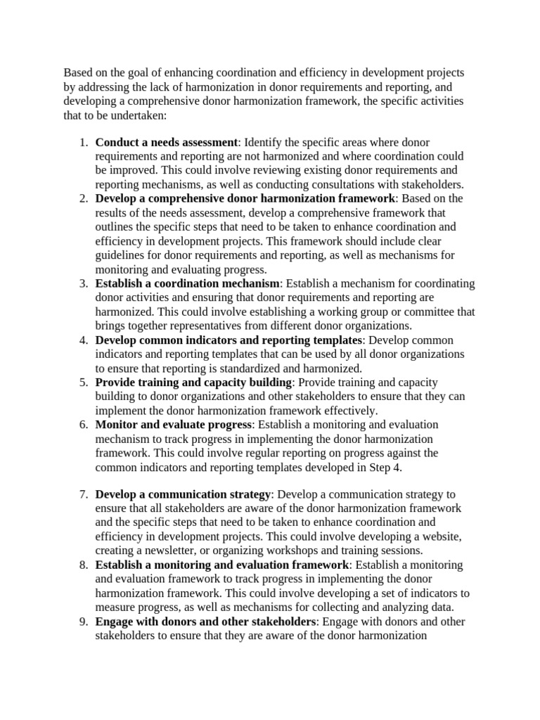 Based On The Goal of Enhancing Coordination and Efficiency in ...
