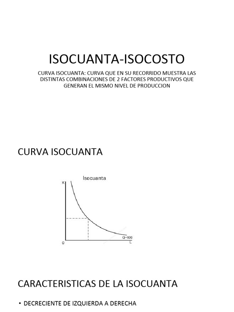 Modelo Isocuanta Isocosto Presentacion Meet | PDF