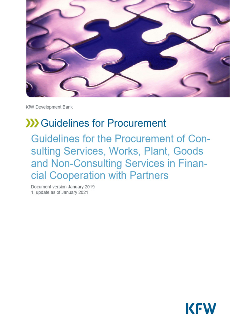 Appendix 4. KFW Procurement Guidelines | PDF | Procurement