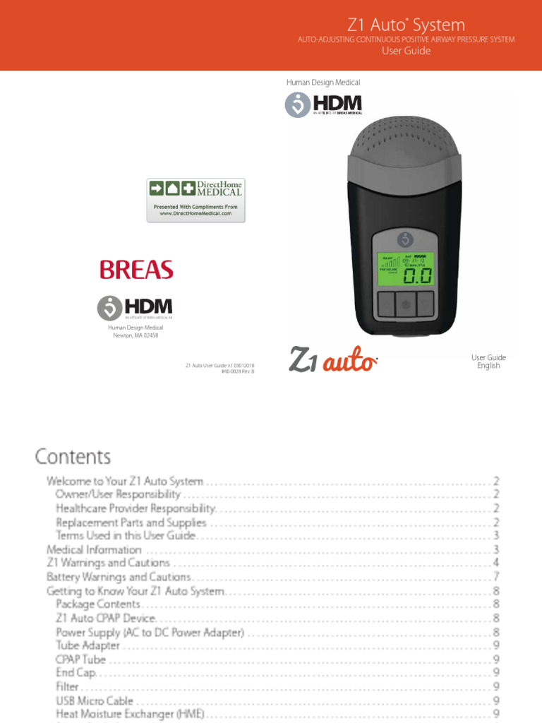 z1 Auto Cpap User Guide | PDF