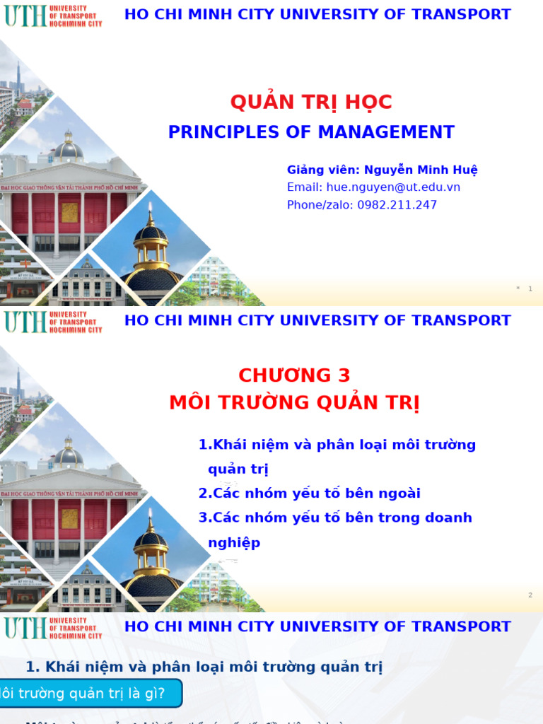 Buổi 4. Chương 3. Môi Trường Quản Trị - Gv Minh Huệ | PDF