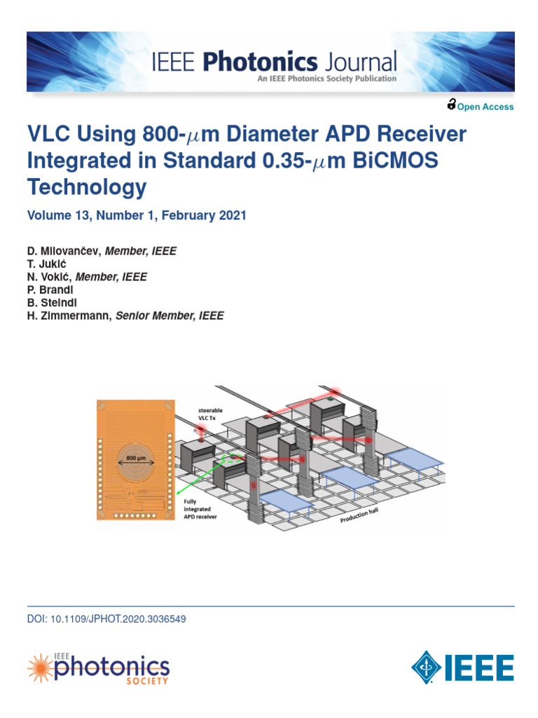 VLC Using 800-m Diameter APD Receiver Integrated in Standard 0.35-m ...