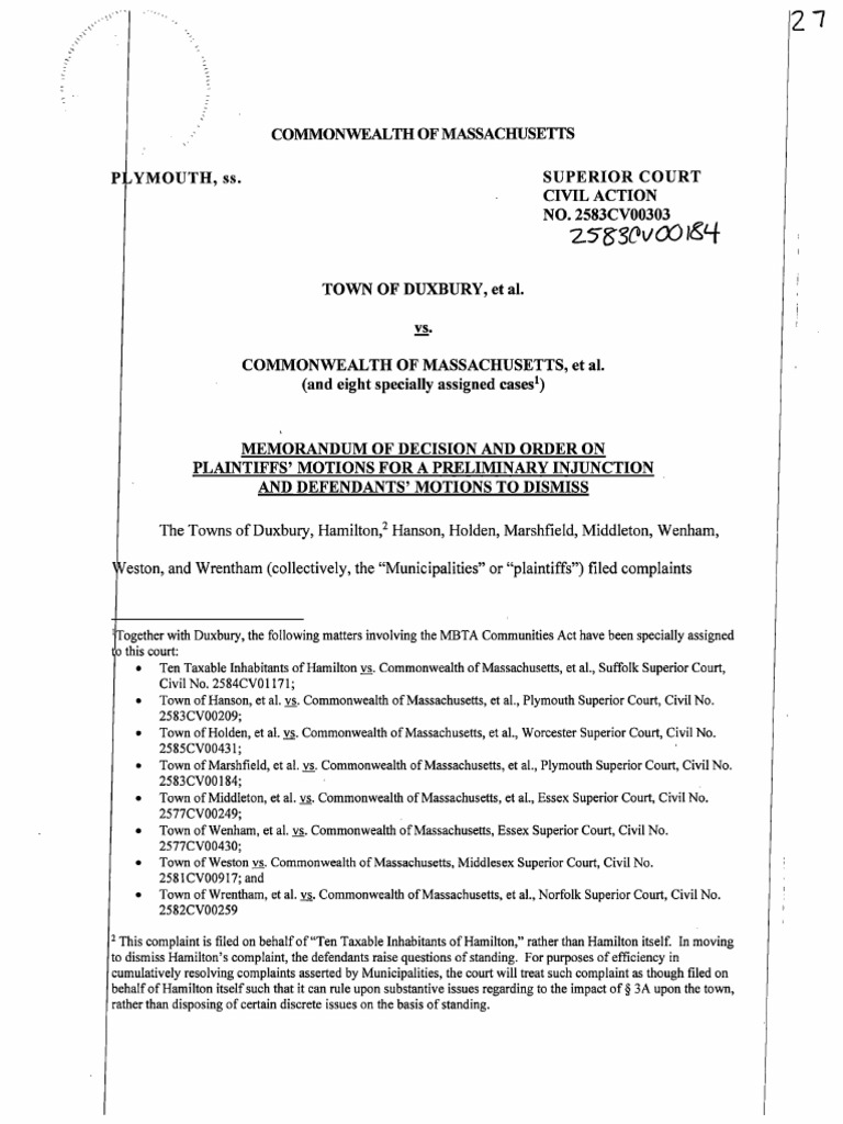 Unfunded Mandate SJC Decision | PDF