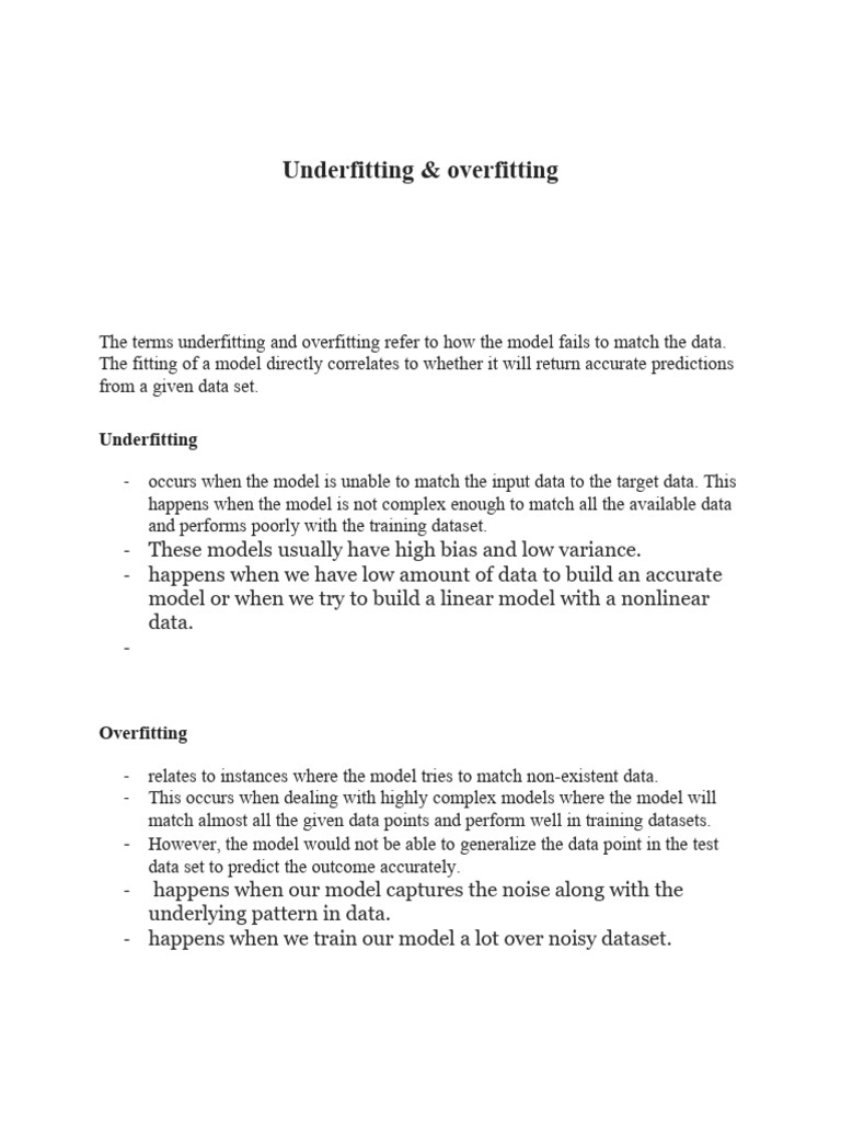 Understanding Overfitting and Underfitting | PDF | Cognitive Science | Statistical Theory