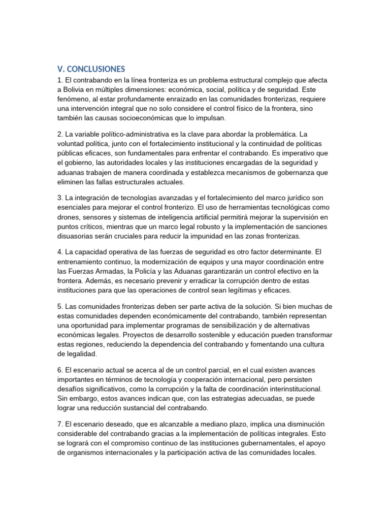 Conclusiones Estudio Prospectivo Contrabando | PDF | Corrupción ...