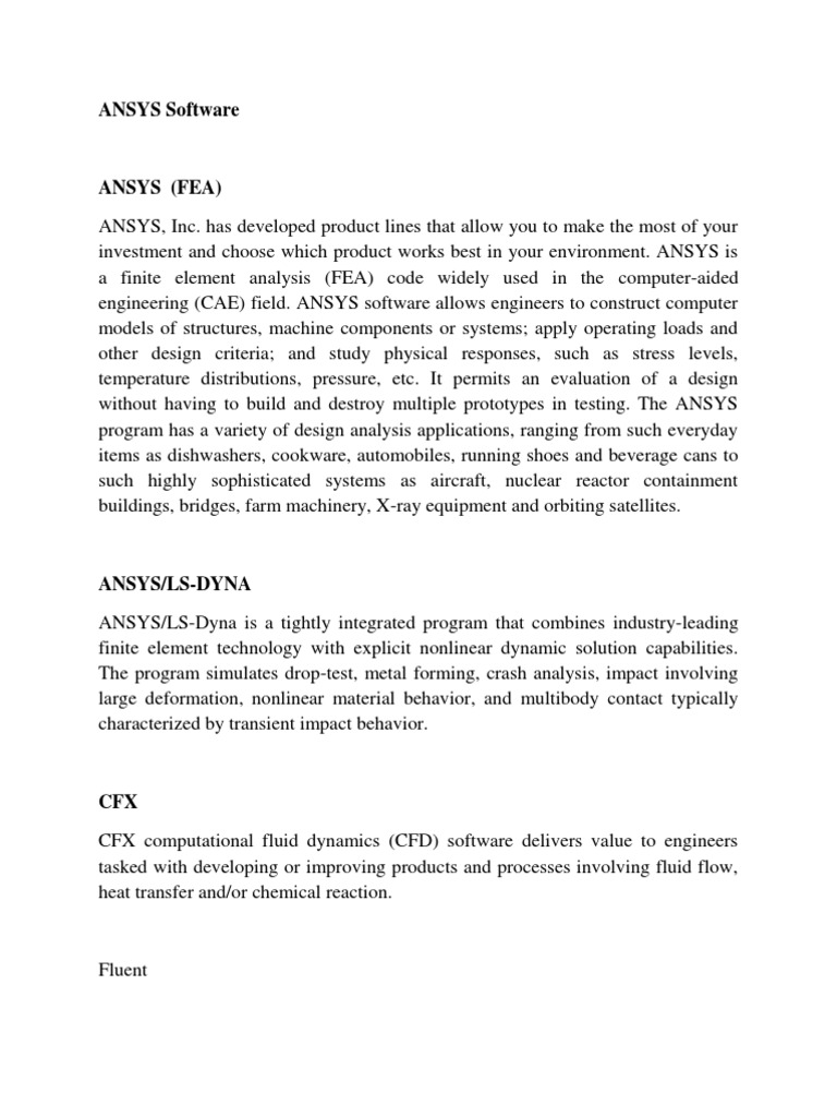ANSYS Software | PDF | Computers