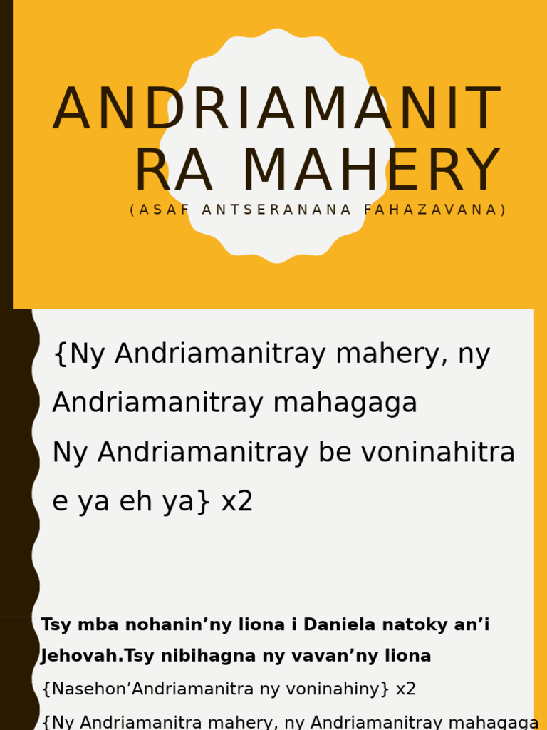 Andriamanitra Mahery | PDF