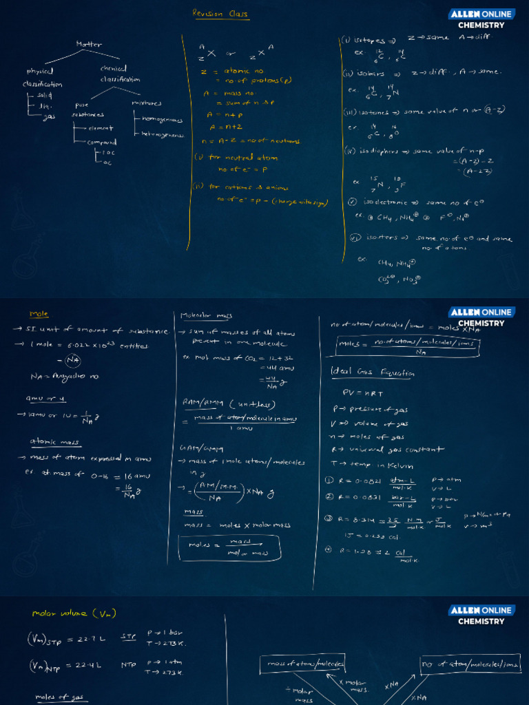 Short Notes Chem Mole Concept | PDF