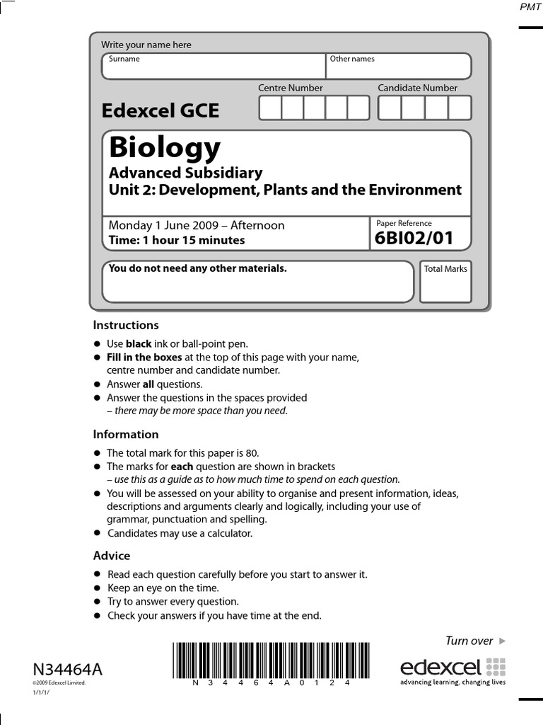 IAL Bio U2 3A 2009-2013 QP | PDF | Cell (Biology) | Endoplasmic Reticulum