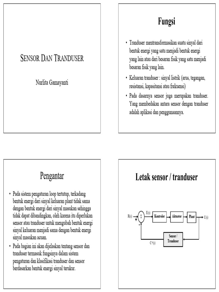 Fungsi Sensor dan Tranduser dalam Sistem | PDF