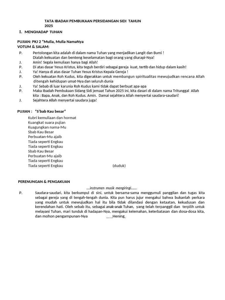 Taib Pembukaan Persidangan Sidi Tahun 2025 | PDF