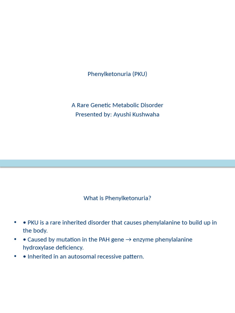Phenylketonuria Presentation Styled | PDF