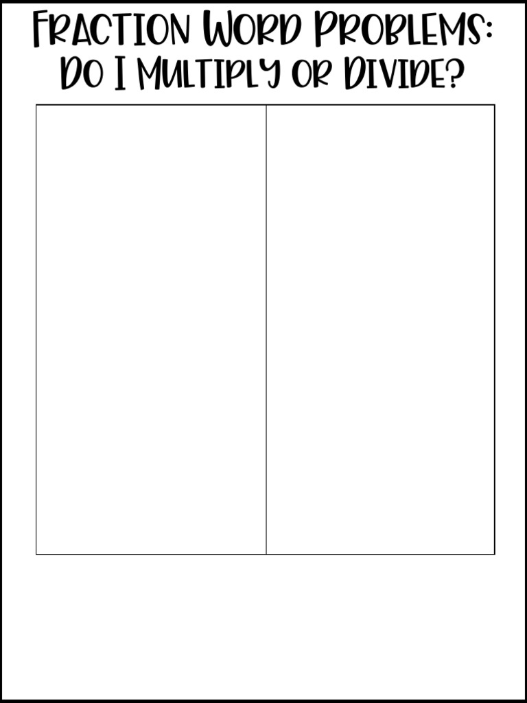 Multiplying and Dividing Fractions Word Problem Sort | PDF | Foods