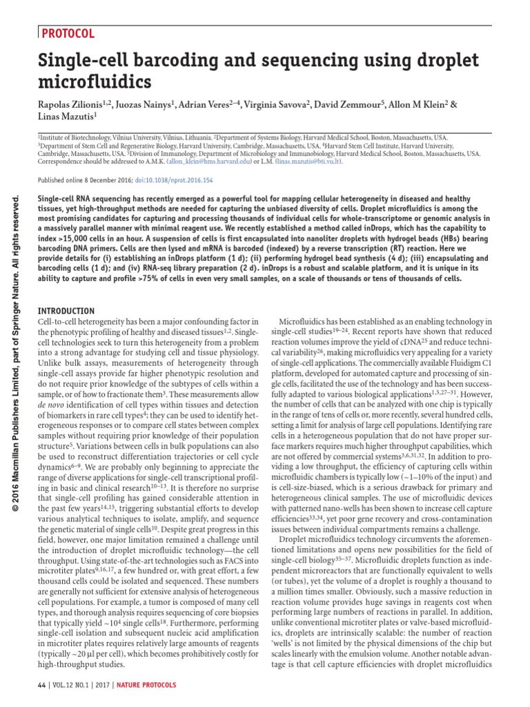 Droplet Seq | PDF | Dna Sequencing | Microfluidics