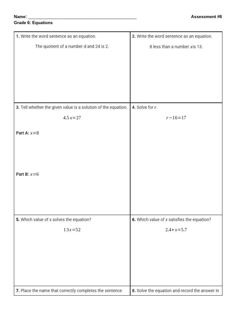 Equations Review Sheet | PDF | Equations | Algebra