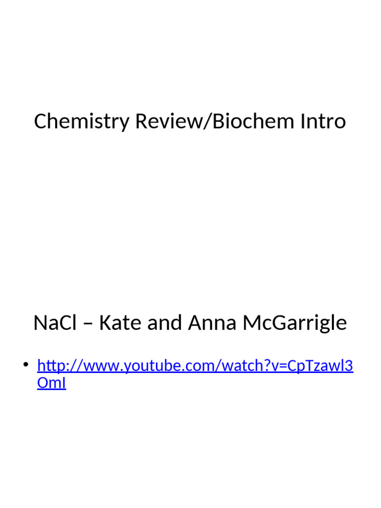 2 Chem Review Biochem Intro | PDF