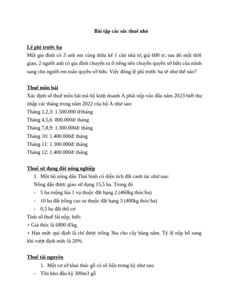 BT Sac Thue Nho | PDF