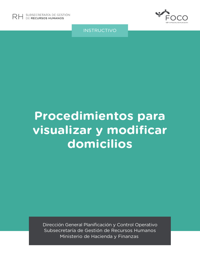 Procedimientos para Visualizar y Modificar Domicilios | PDF | Informática