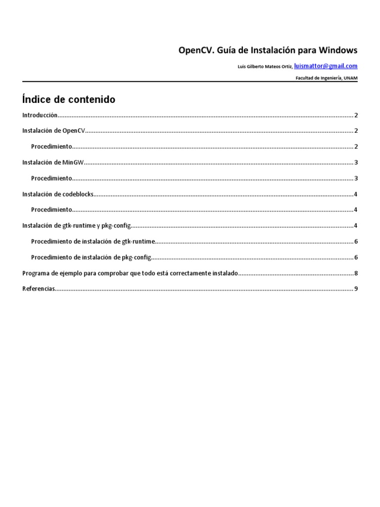 Tutorial de Instalación de OpenCV | PDF | Ingeniería de software ...