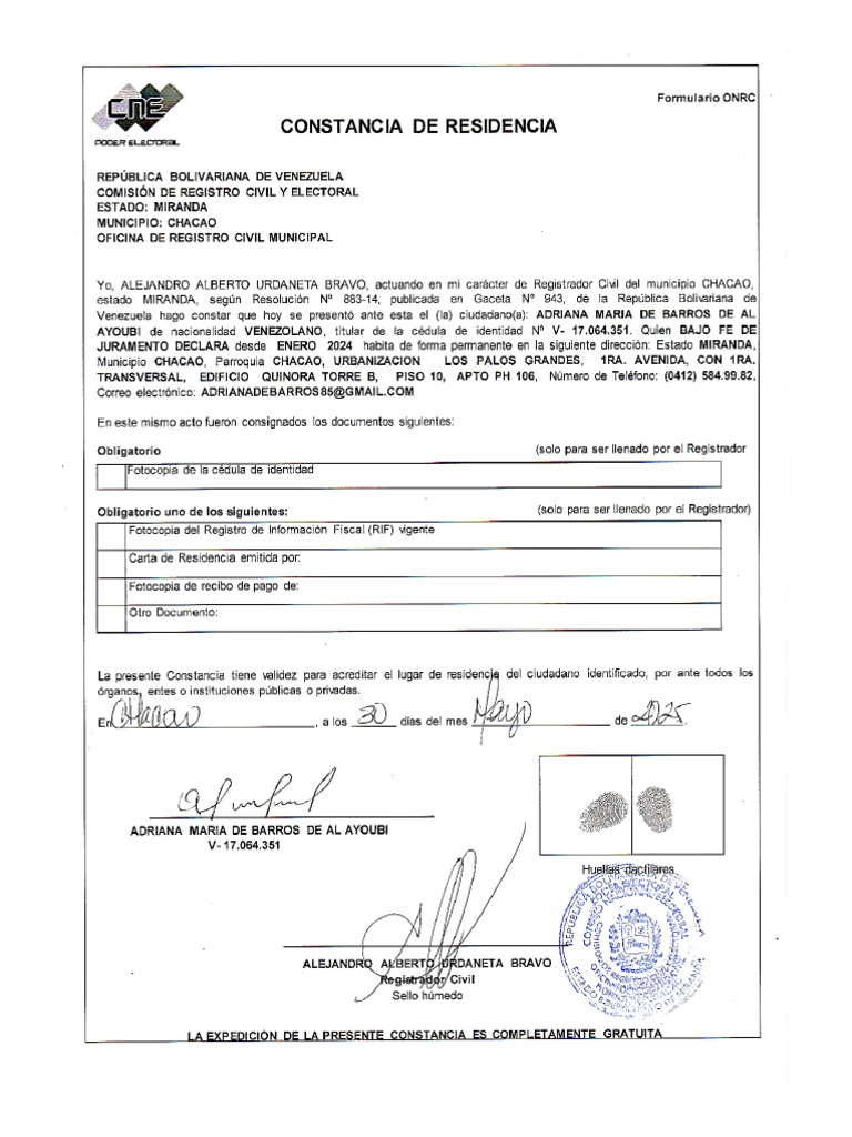 Constancia De Residencia Pdf