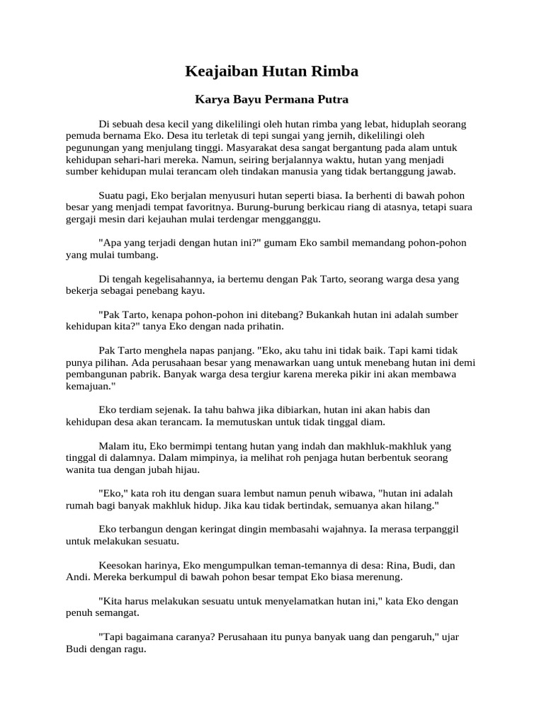 Keajaiban Hutan Rimba Bayu | PDF