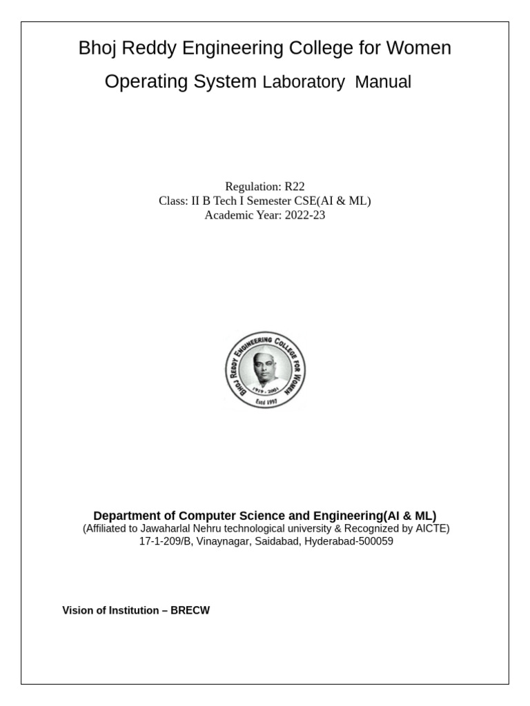 OS lab manual R22 CSM | PDF | Engineering | Knowledge