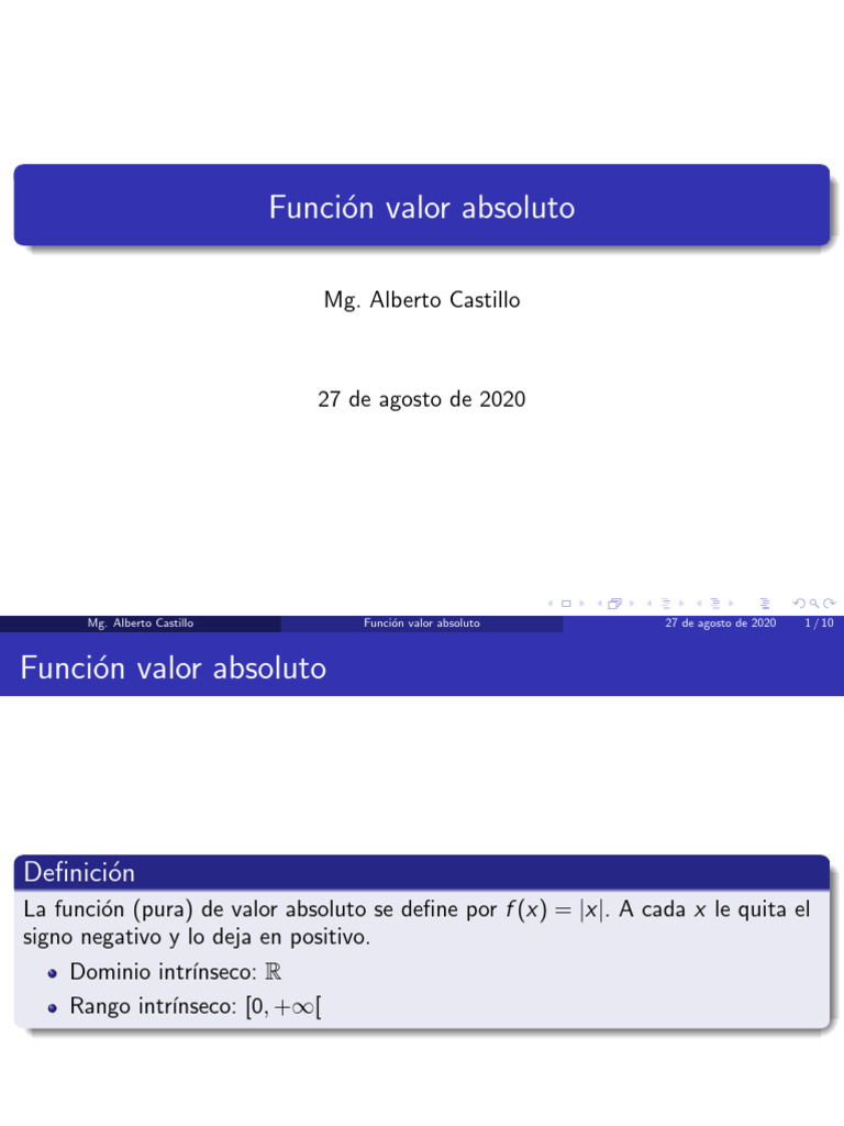 Análisis de la Función Valor Absoluto | PDF | Función (Matemáticas ...