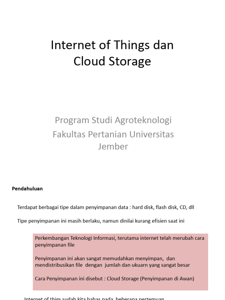 Internet of Things Dan Cloud Storage | PDF