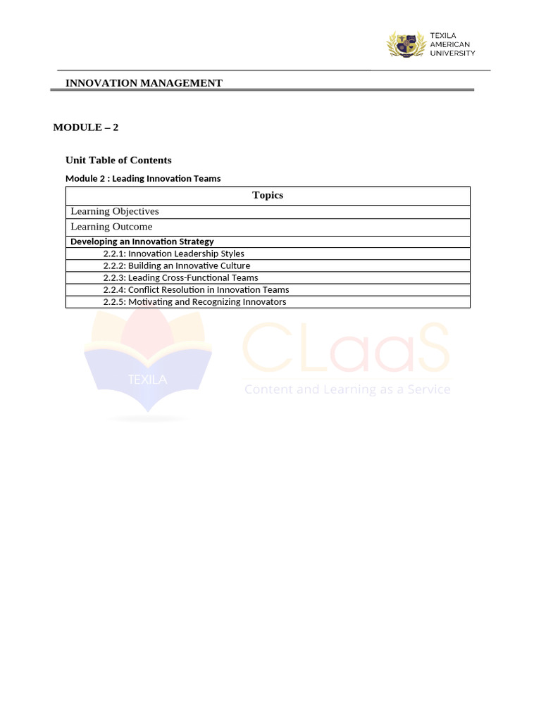 2.2 - Innovation Management | PDF | Leadership | Innovation