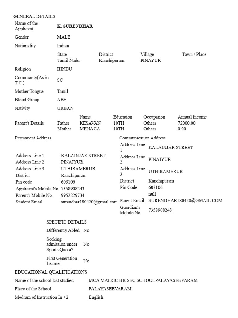 Online Application View | PDF