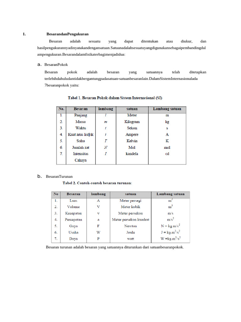 Besaran Dan Pengukuran | PDF