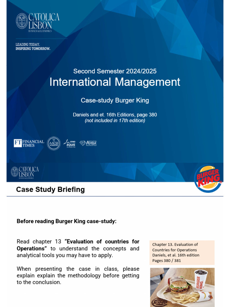 Briefing Case Study Burger King 2025 | PDF