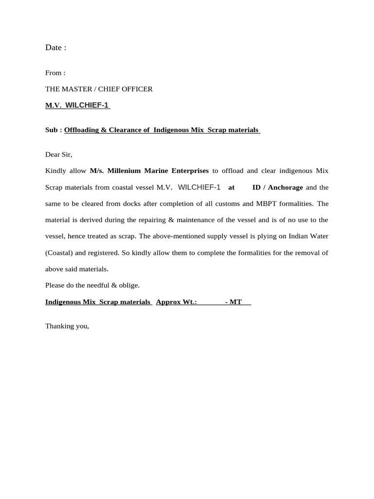 Master Garbage Letter | PDF
