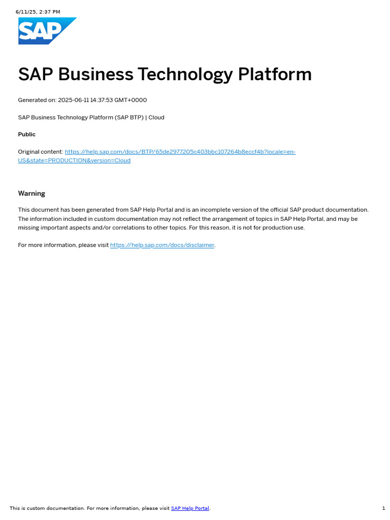 SAP BTP Getting Started | PDF | Command Line Interface | Cloud Computing