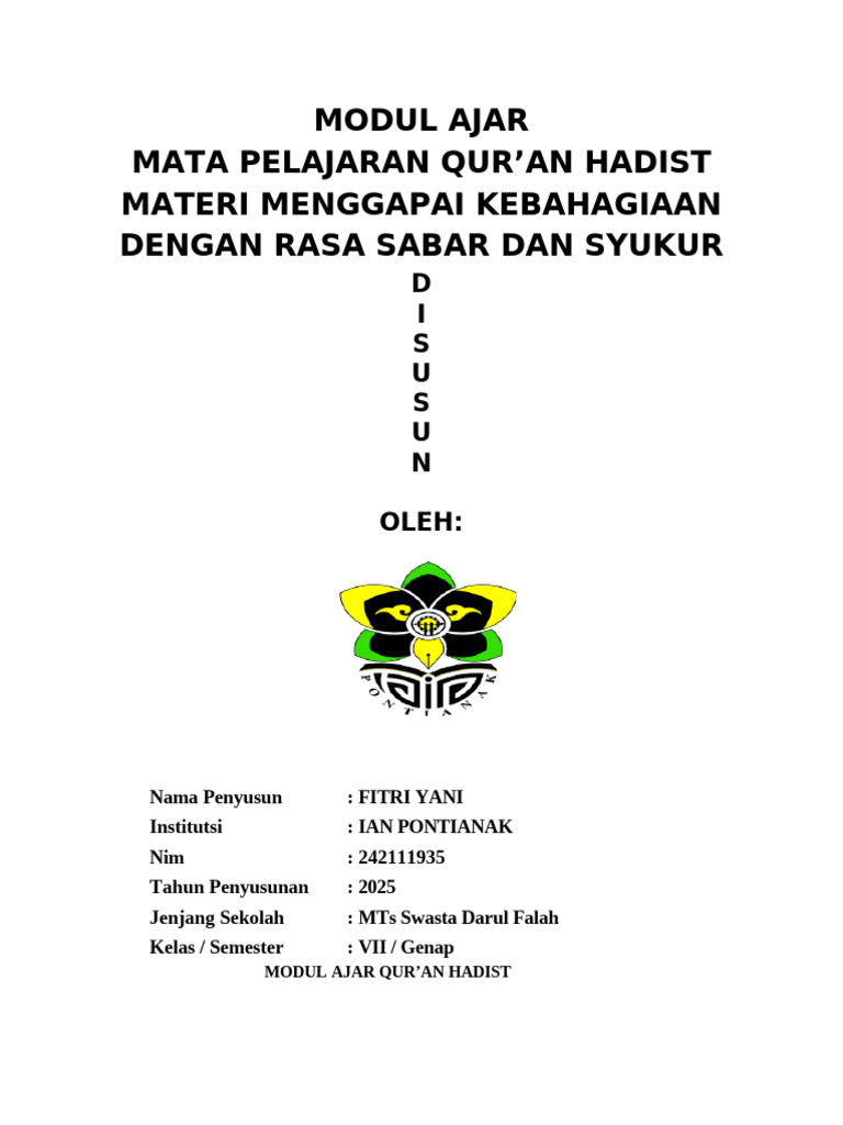 Modul Ajar PPP Fitriyani 1 | PDF