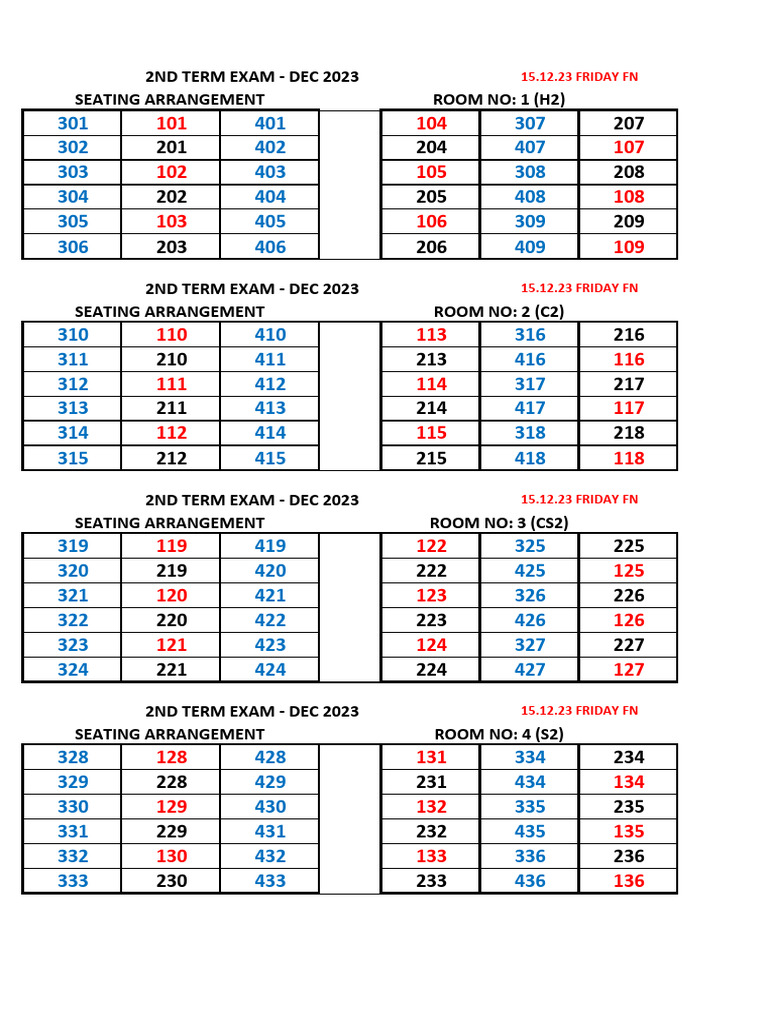 15 FN Seating Lay Out New Dec 2023 | PDF