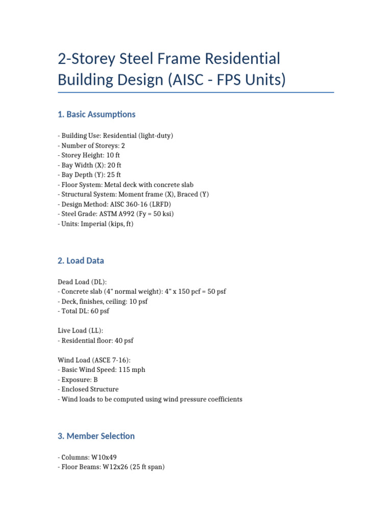2storey Steel Design AISC Example | PDF
