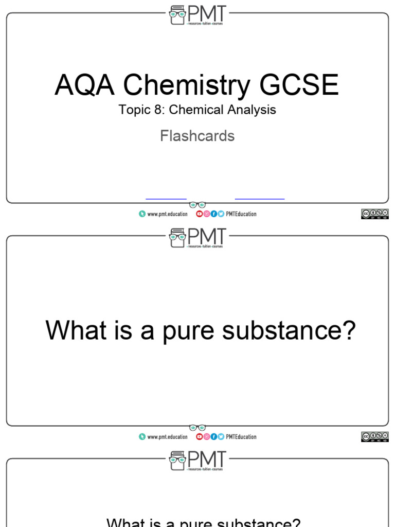 Flashcards - Topic 08 Chemical Analysis - AQA Chemistry GCSE | PDF ...