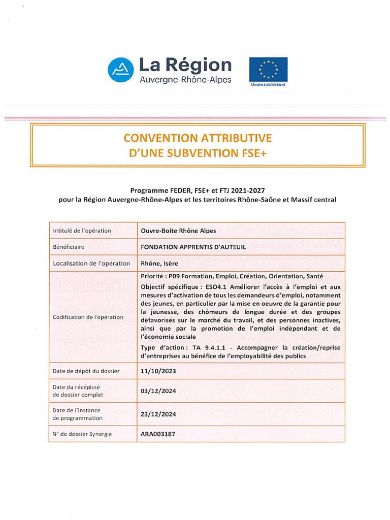 Convention FSE | PDF