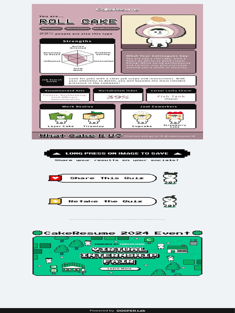 CakeResume What Cake R U - Result OOOPEN Lab | PDF