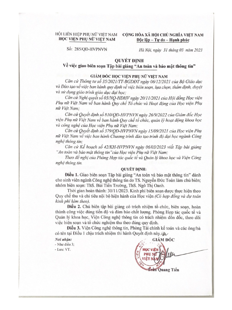 QĐ Giao ATBMTT | PDF