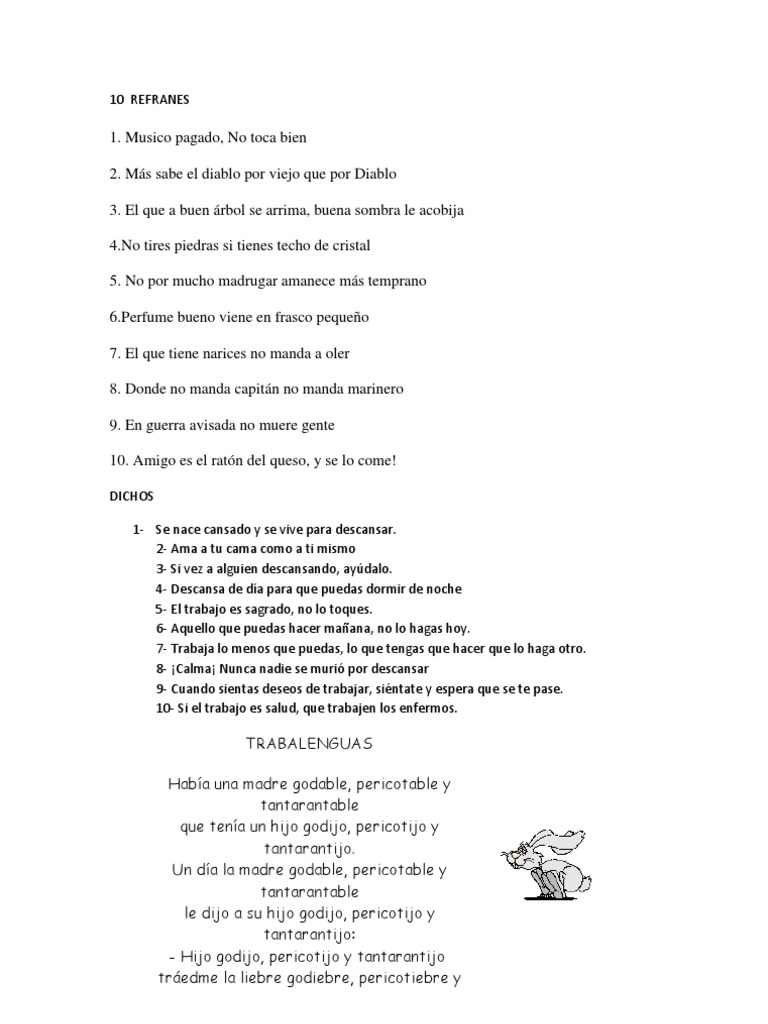 10 Refranes | PDF | Naturaleza