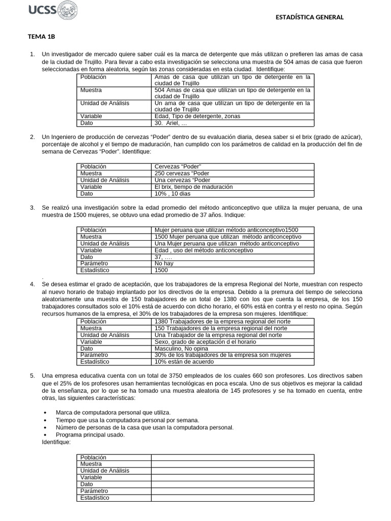 Tema 1b Editado | PDF | Estadísticas | Nivel de medida