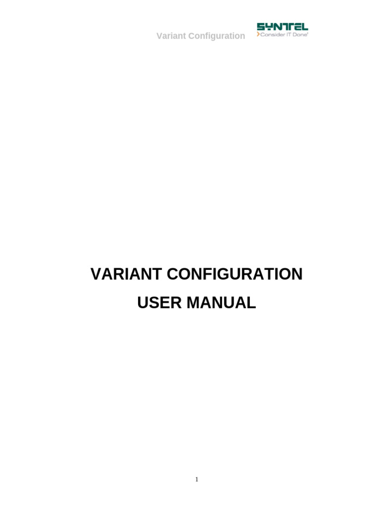 Sap Variant Configuration | PDF | Computer Programming | Computing