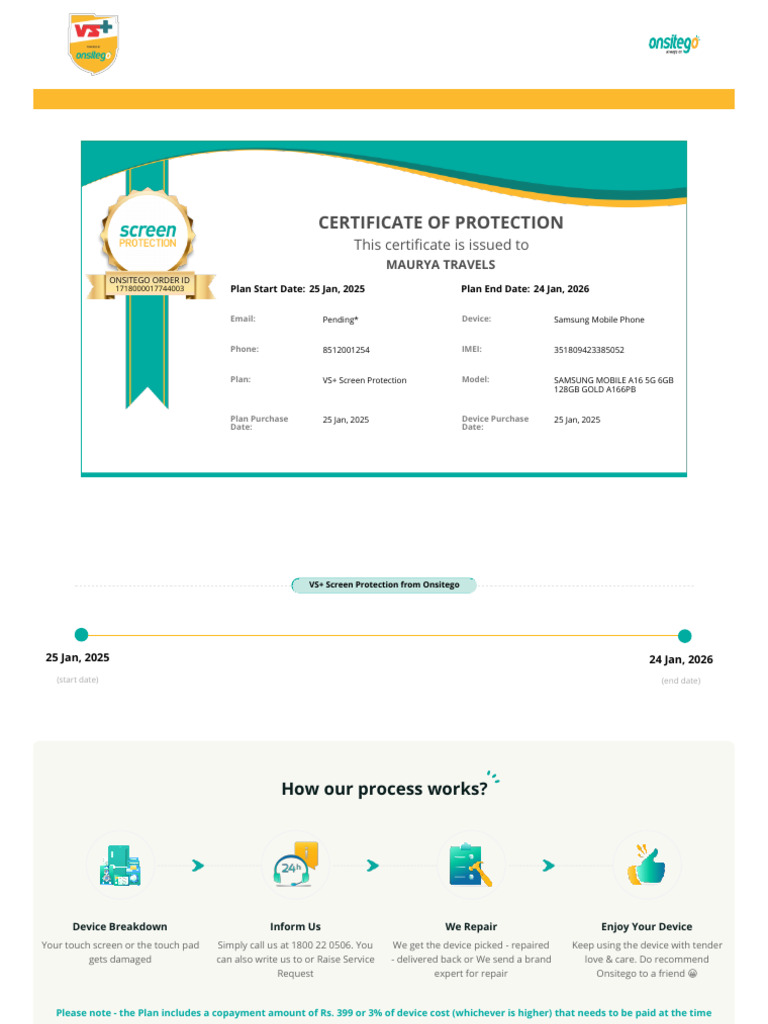 Certificate of Protection for A166PB | PDF
