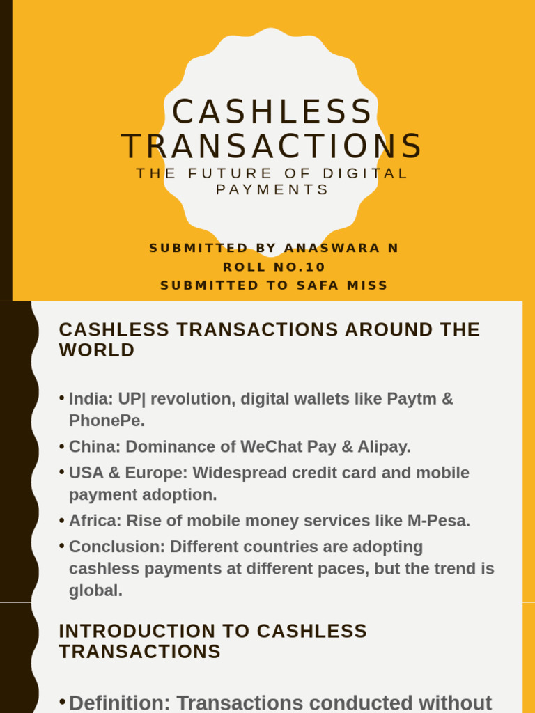 Cashless Transactions: The Future of Digital Payments | PDF