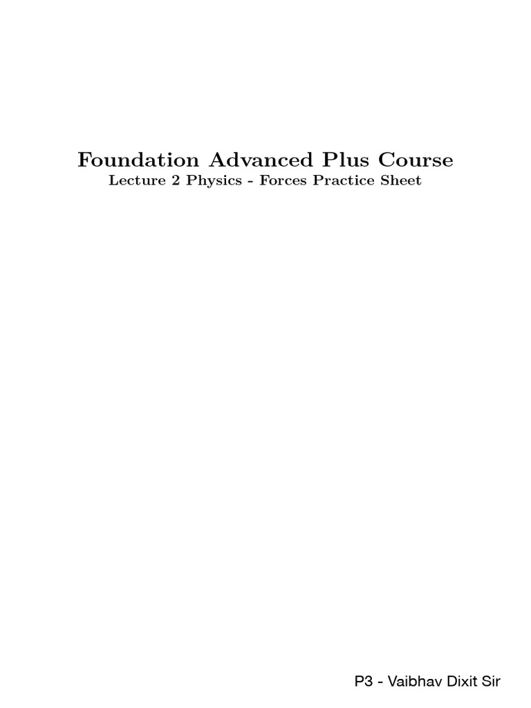Physics Practice Sheet - 2 | PDF